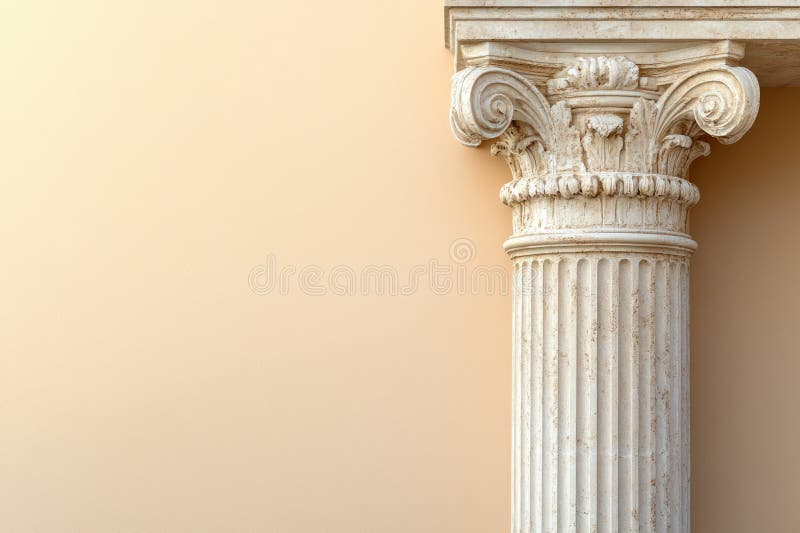 Architectural Detail Showcasing a Fluted Corinthian Column Against a ...
