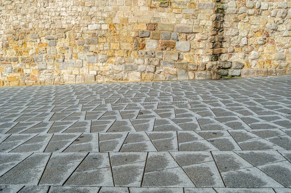 Architectural Detail of Stone Wall and Pavement Stock Image - Image of ...