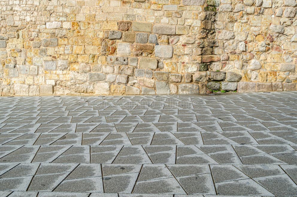 Architectural Detail of Stone Wall and Pavement Stock Image - Image of ...