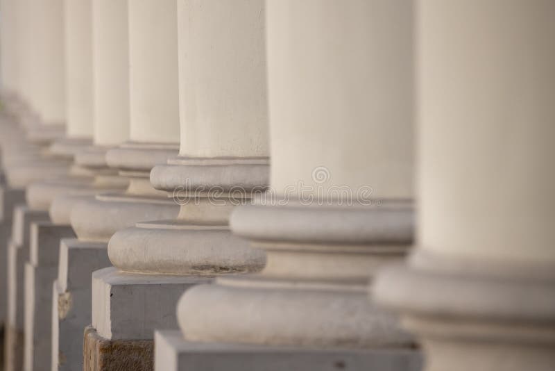 Architectural Details of the Building. Row of White Columns Stock Photo ...
