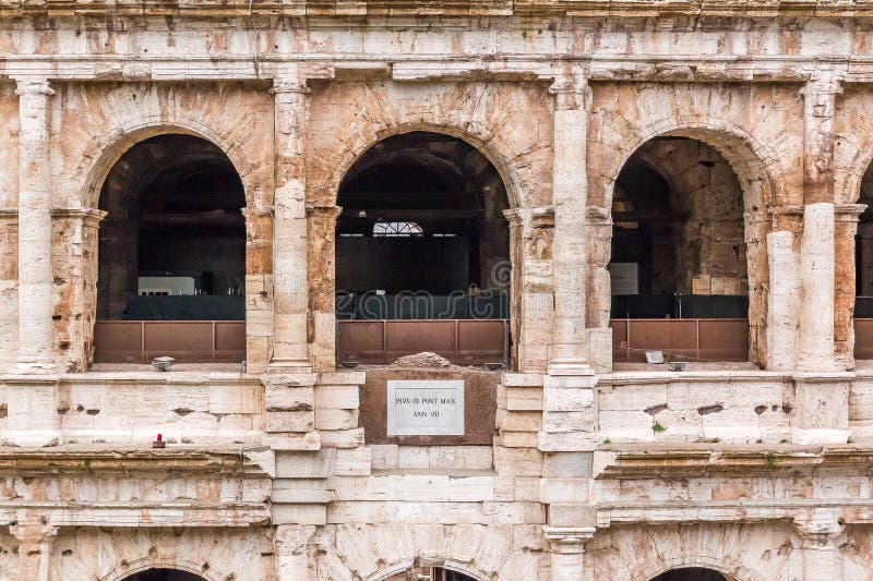 Architectural Details of Colosseum in Rome Italy Stock Photo - Image of ...