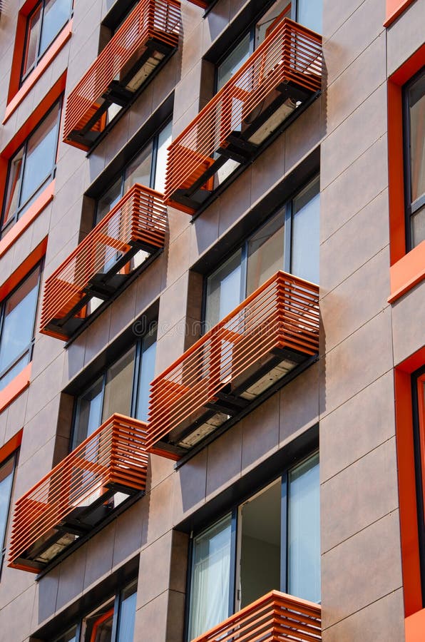 Architectural Details on the Facade of a Modern Residential Building ...