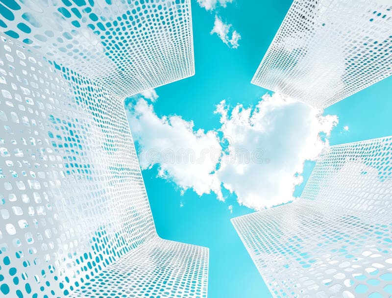 Architectural Details Featuring a Steel Pattern with White Lines, Set ...