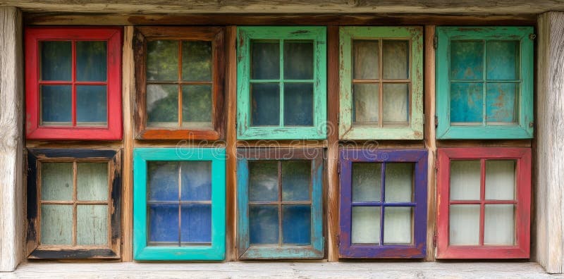 Architectural Details Highlight a Mix of Various Windows Stock Photo ...