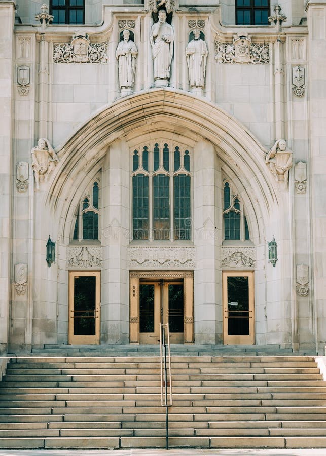 Architectural Details of the Masonic Temple, in Detroit, Michigan Stock ...