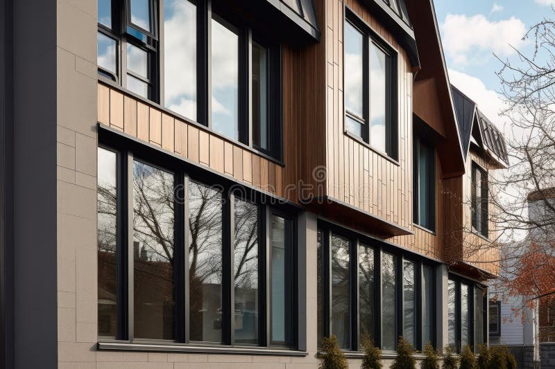 Architectural Details of Modern Building, Including Roofline and ...