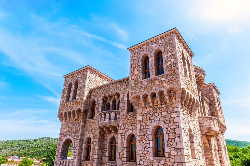 Architectural Details of the Stone Castle in Mediterranean Style Stock ...