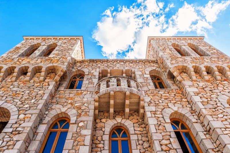 Architectural Details of the Stone Castle in Mediterranean Style Stock ...
