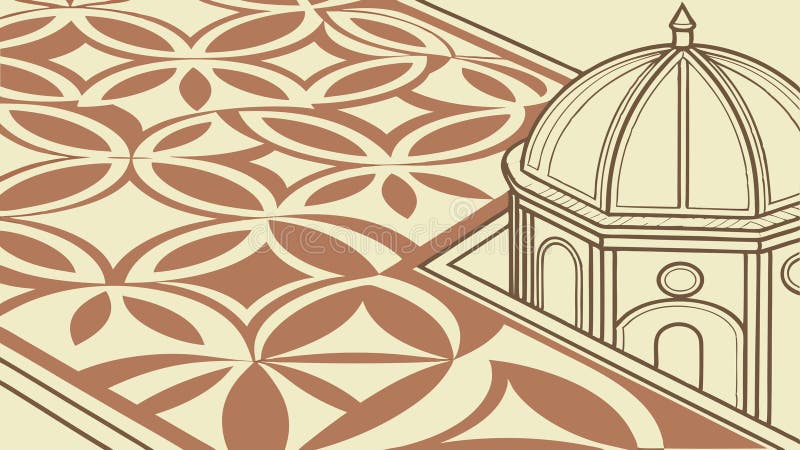 Architectural Dome on Geometric Pattern Building Illustration, Vector ...