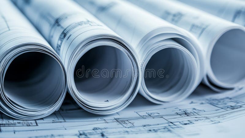 Architectural Draft Illustration of a Large Building Construction ...