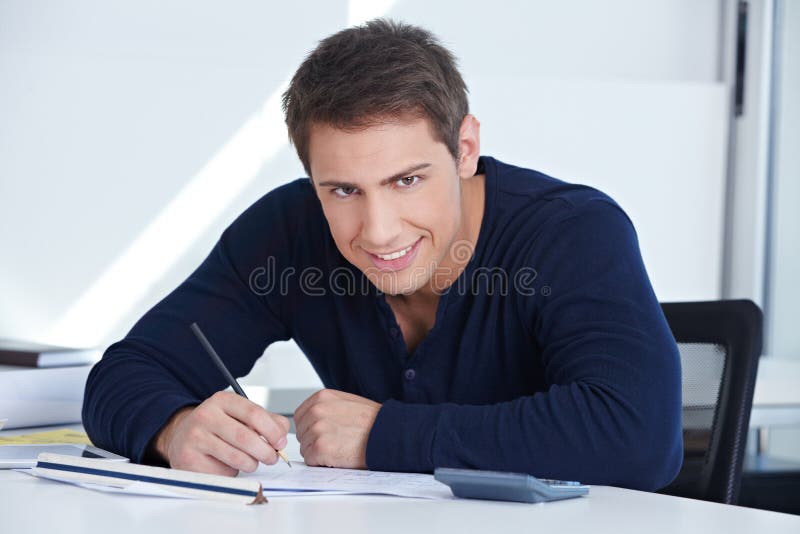 Architectural Draftsman Working Stock Image - Image of businessman ...