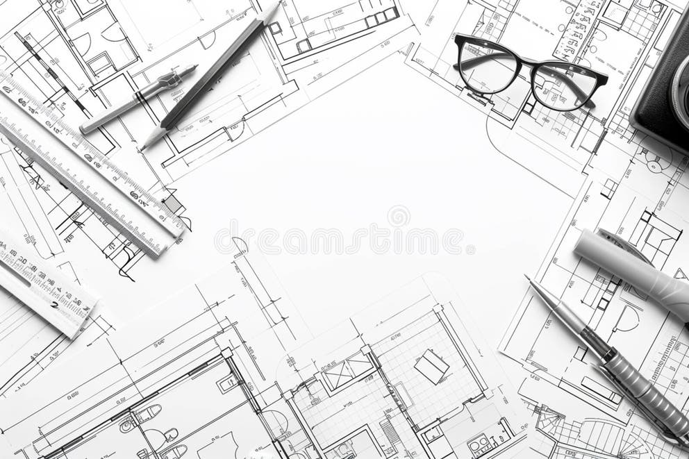 Architectural Drawing Background Stock Image - Image of wireframe ...