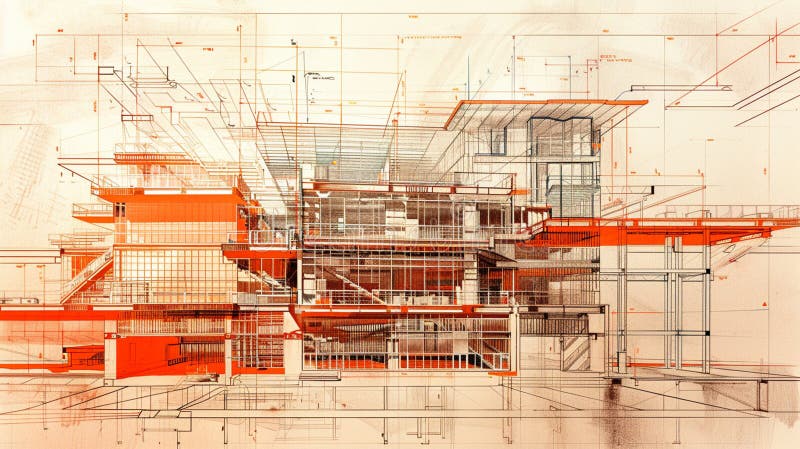 Architectural Drawing Background Stock Image - Image of home ...