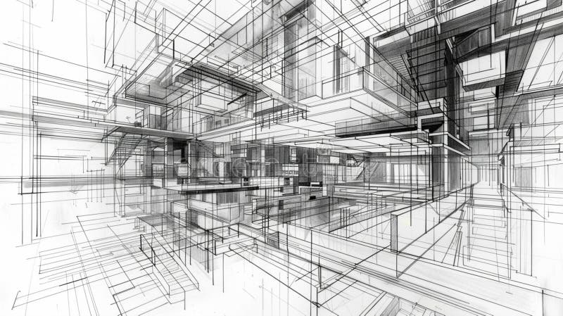 Architectural Drawing Background Stock Photo - Image of home ...