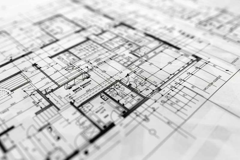 Architectural Drawing Background Stock Photo - Image of townhouse ...