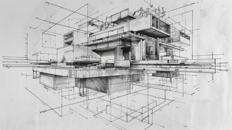 Architectural Drawing Background Stock Photo - Image of architecture ...