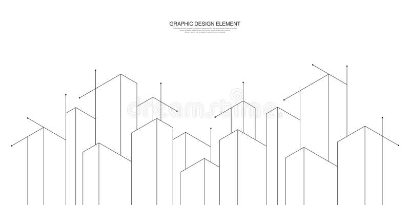 Architectural Drawing with Building Construction. Creative Vector ...