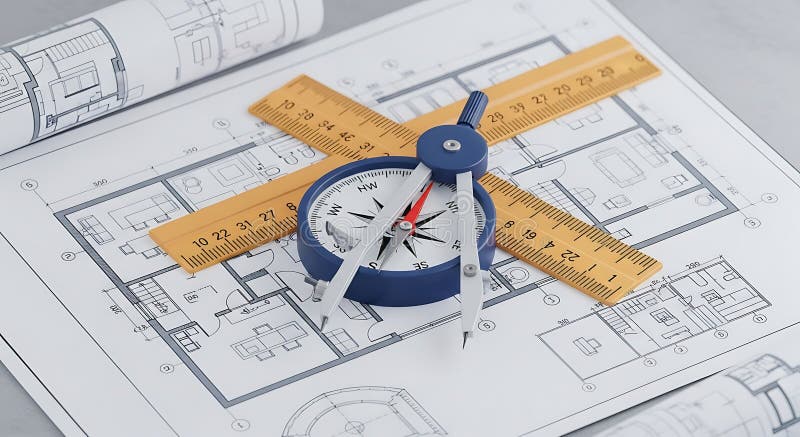 Architectural Design Tools stock image. Image of drawing - 385880881