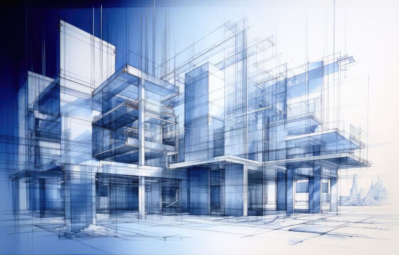 An Architectural Drawing of Construction Process Stock Image - Image of ...