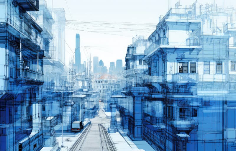 An Architectural Drawing of Construction Process Stock Photo - Image of ...