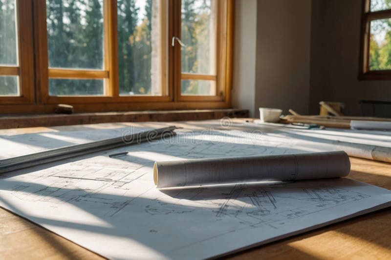 Architectural Drawing and Design Drawing for a Technical Project Stock ...