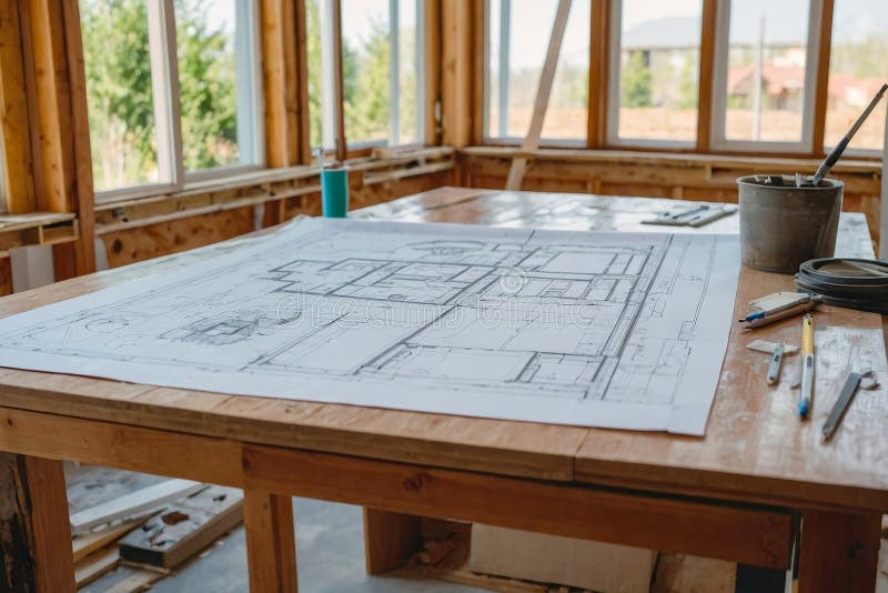 Architectural Drawing and Design Drawing Stock Illustration ...