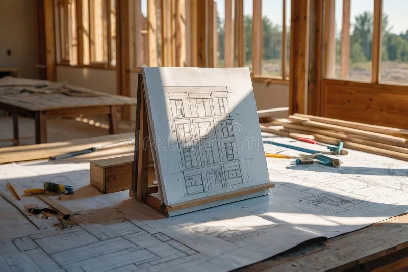 Architectural Drawing and Design Drawing Stock Illustration ...