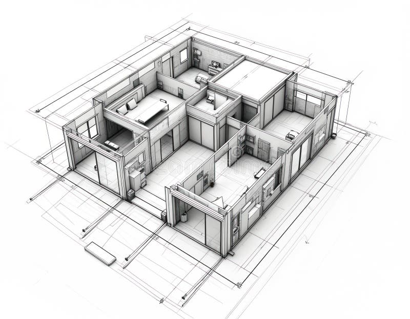 291 Isometric House Drawing Stock Photos - Free & Royalty-Free Stock ...