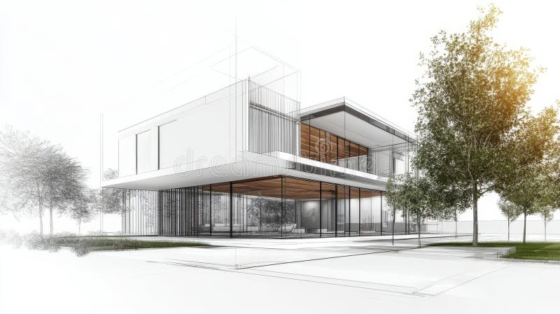 Architectural Drawing Layout with White Space Design Background with ...