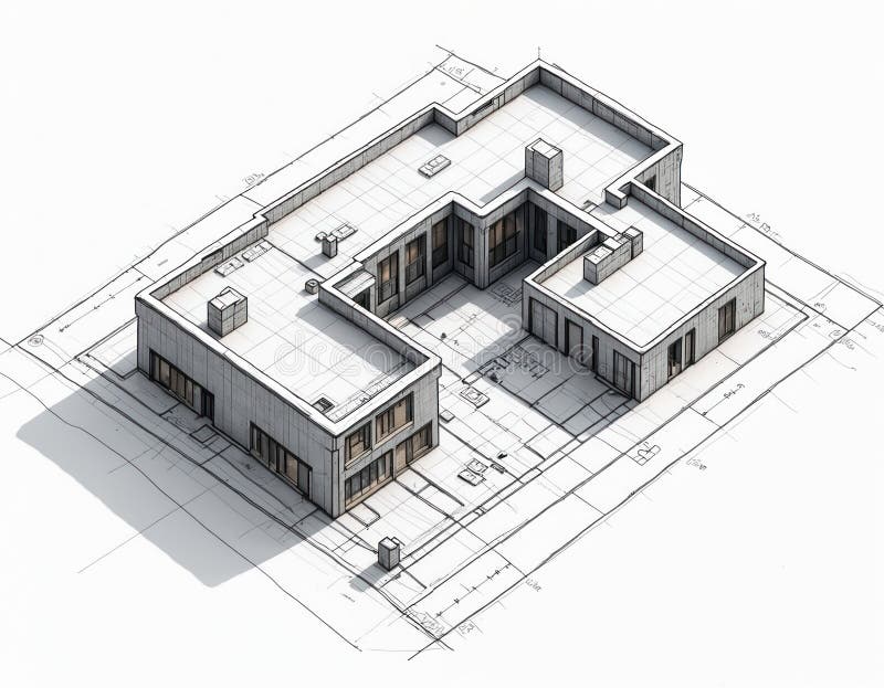 Modern Home Architectural Drawing Stock Illustrations – 29,891 Modern ...