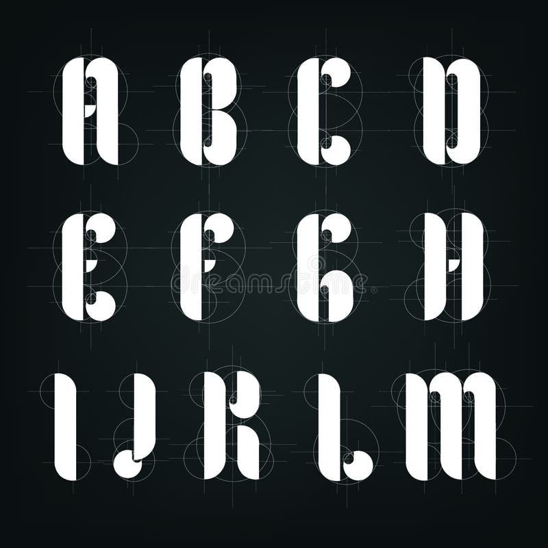 Architectural Drawing Plane Alphabet Stock Vector - Illustration of ...