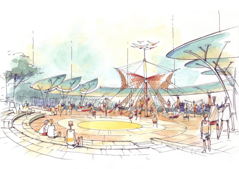 Park Playground Drawing Vector Drawing Park Playground Playground Park