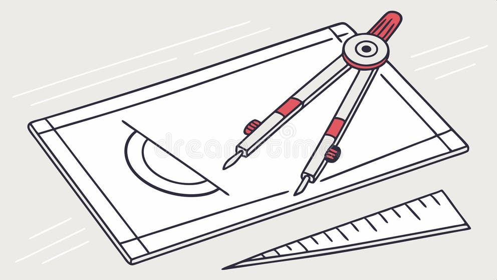 Architectural Drawing Tools, Compass and Ruler for Design Vector Design ...
