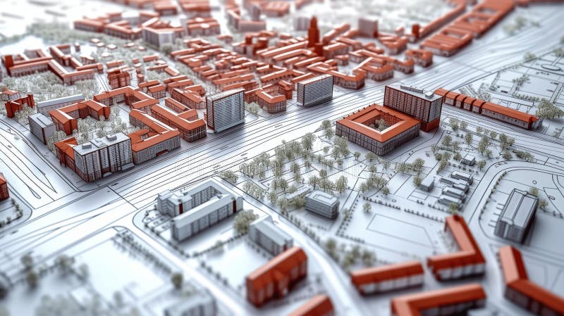 Architectural Drawing of Urban Planning and Infrastructure Development ...