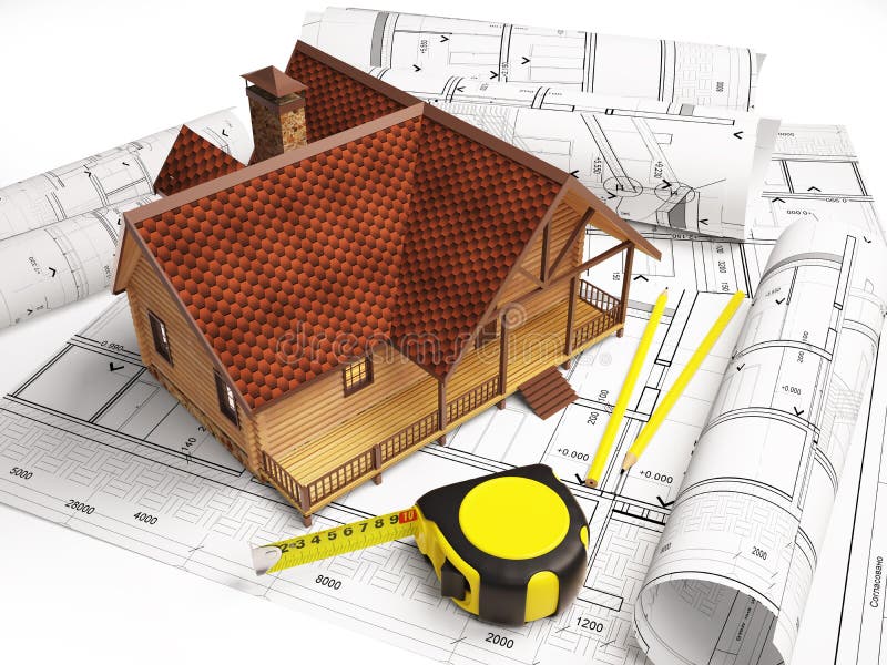 Architectural Drawings from the Building Structure. Stock Illustration ...