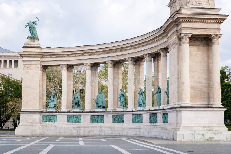 Architectural Elegance: Millennium Monument Colonnade at Heroes Square ...