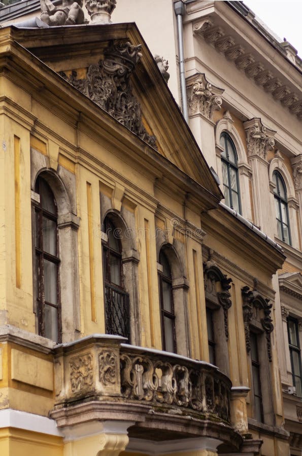 Architectural Elements, Balcony of an Ancient Building Stock Photo ...