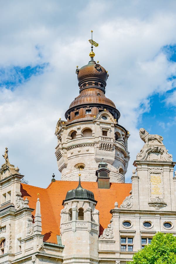 Architectural Elements of City Hall Building in Leipzig, Downtown ...