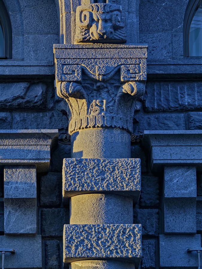 Architectural Elements in the Evening Lighting. Stock Photo - Image of ...