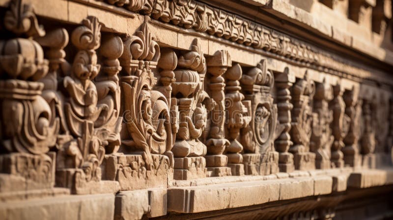 Architectural Elements with Intricate Carvings Stock Illustration ...