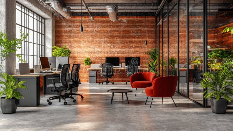 Architectural Elements in an Office Room Interior Design Stock Image ...