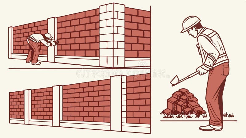 Brick Wall Variations, Vector Design Architectural Elements Set. Vector ...
