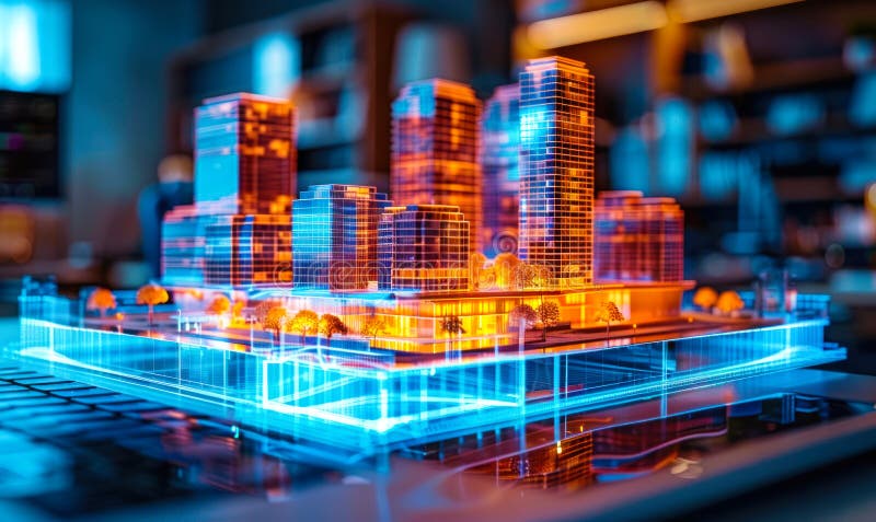 Architectural Engineer Analyzes a Complex 3D Digital Building ...