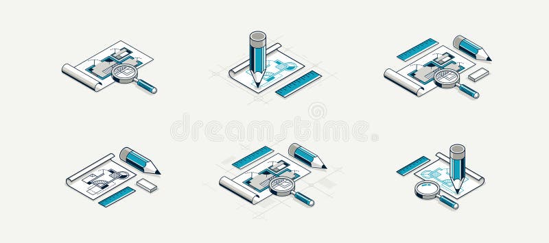 Architectural Engineering Concept Set, Construction Plan in Creation ...