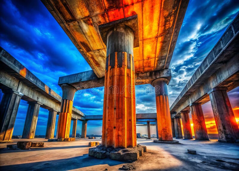 Architectural Engineering Detailed View of a Compression Column Member ...