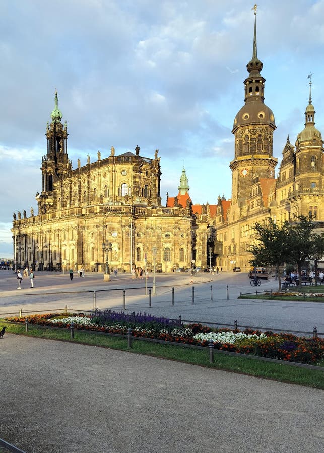 Architectural Ensemble of the Theaterplatz, with Dresden Cathedral ...