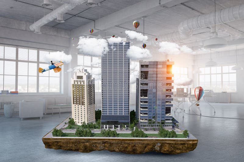 Architectural Exterior Project. Mixed Media Stock Photo - Image of ...