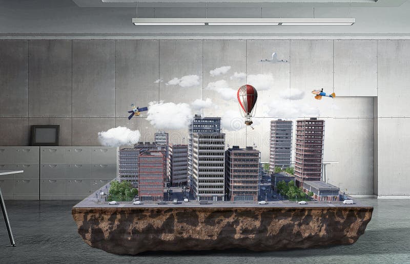 Architectural Exterior Project. Mixed Media Stock Photo - Image of park ...