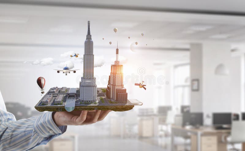 Architectural Exterior Project. Mixed Media Stock Image - Image of ...