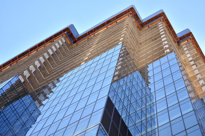 New Modern Office Skyscraper Being Built in a City. Stock Photo - Image ...